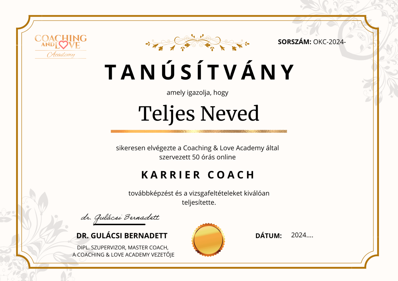 Karrier Coaching Módszertani Képzés - Coaching & Love Academy
